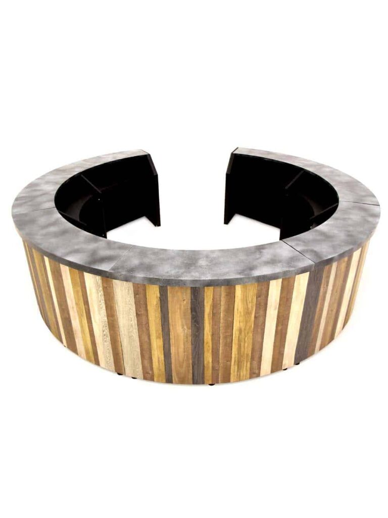 Rustic Wood Circular Bar - Full Bar | EPH Creative - Event Prop Hire