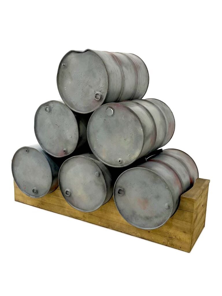 Stacked 6 Oil Barrel Drum Wall Feature | EPH Creative - Event Prop Hire