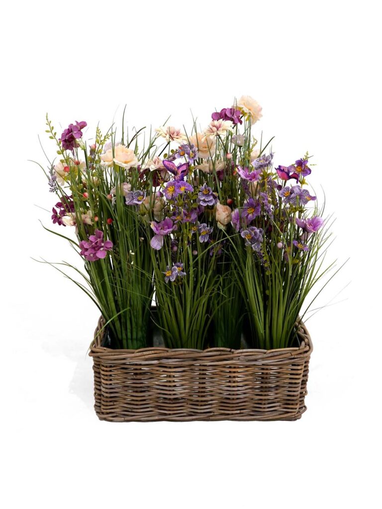 Wildflowers in Wicker Trough - Small - Cool Colours | EPH Creative ...