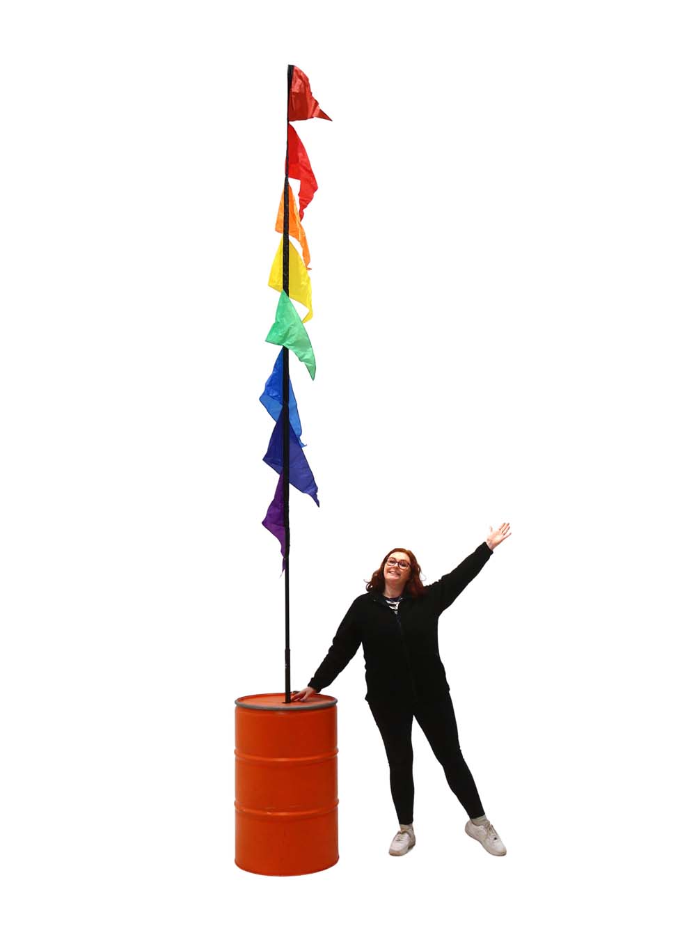 Festival Flag in Steel Drum - Purple | EPH Creative - Event Prop Hire