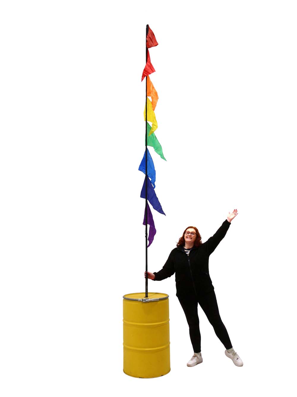 Festival Flag in Steel Drum - Purple | EPH Creative - Event Prop Hire